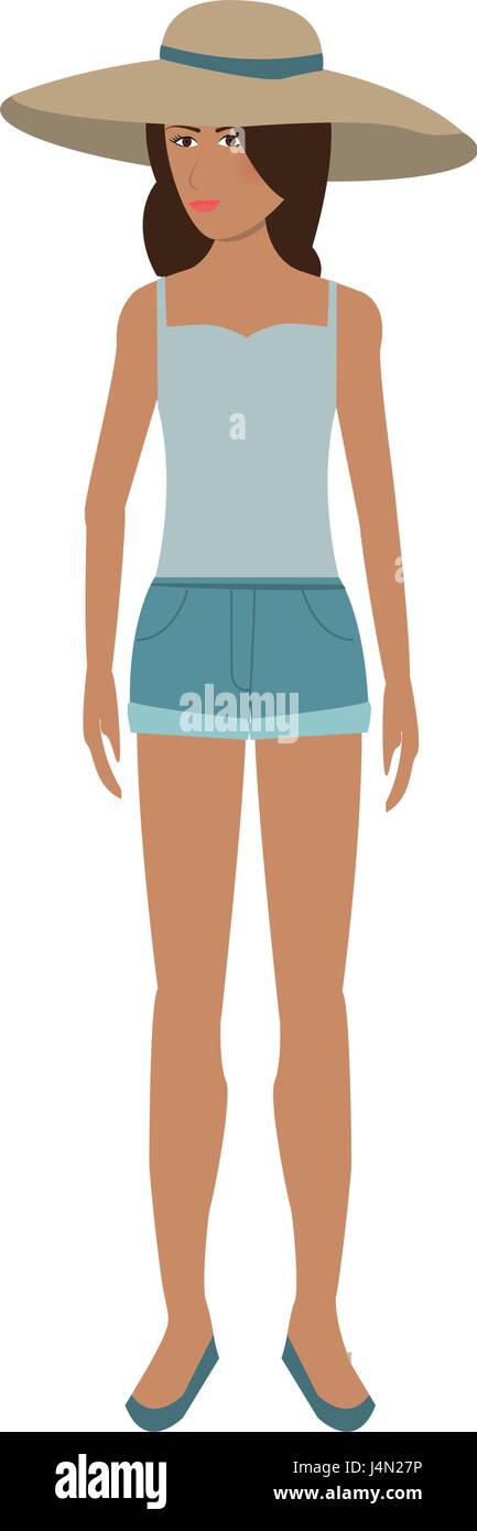 Woman in casual tank Stock Vector Images - Alamy