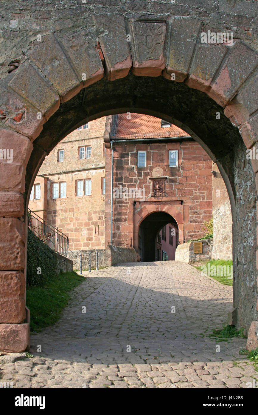 Germany, Hessen, ode wood, castle mountain Breu, goal construction ...