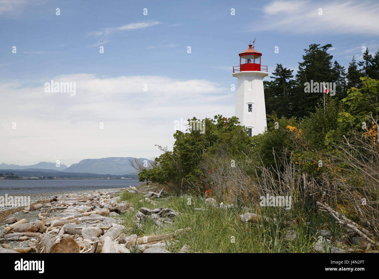 Canada, British Columbia, Quadra Iceland, cape Mudge, coast, lighthouse ...