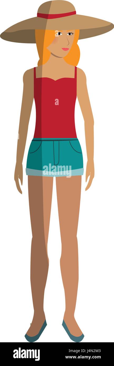 Woman in casual tank Stock Vector Images - Alamy