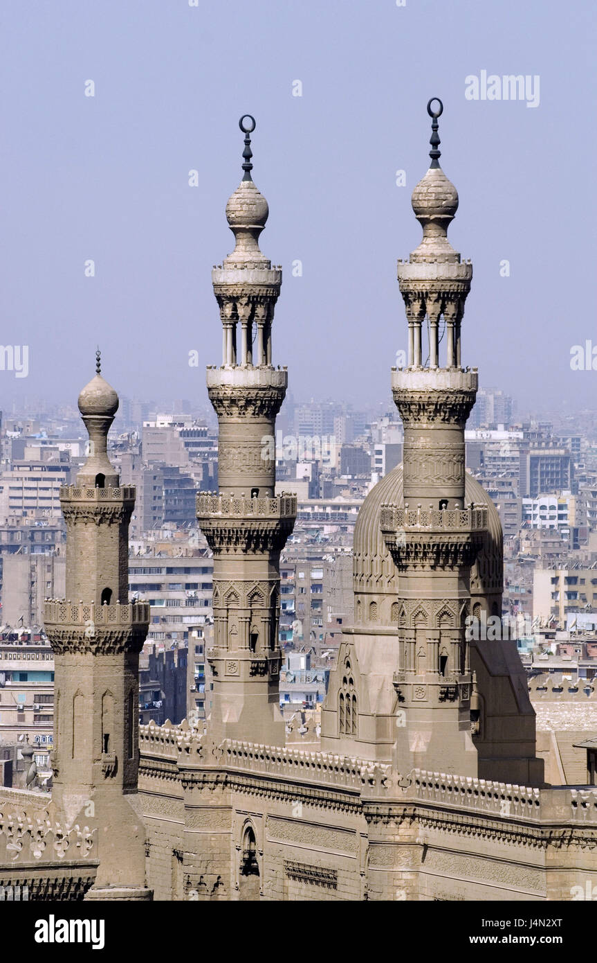 Egypt, Cairo, sultan's Hassan mosque, He Rifai mosque, detail, minarets Stock Photo - Alamy