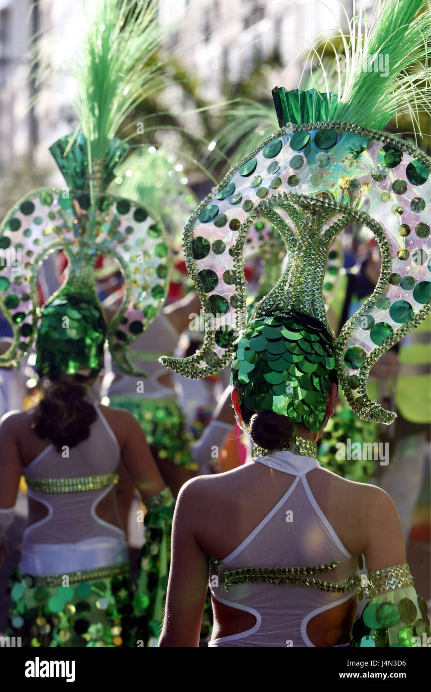 Spain, grain Canaria, Reading of Palma, carnival, samba dancers, back ...