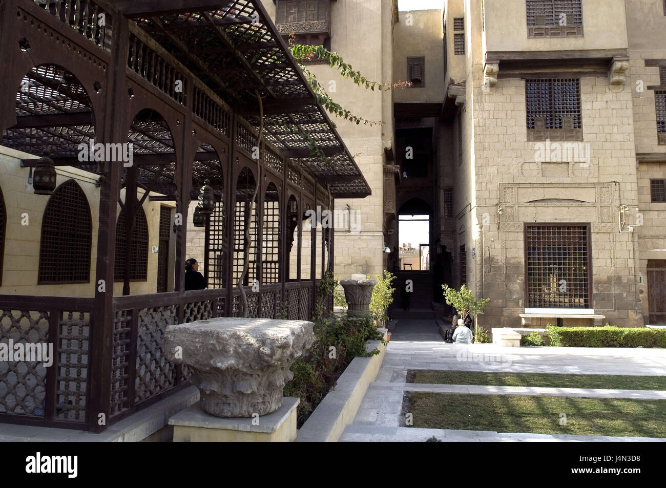 Egypt, Cairo, Old Town, Gayer Anderson museum, inner courtyard, bower ...