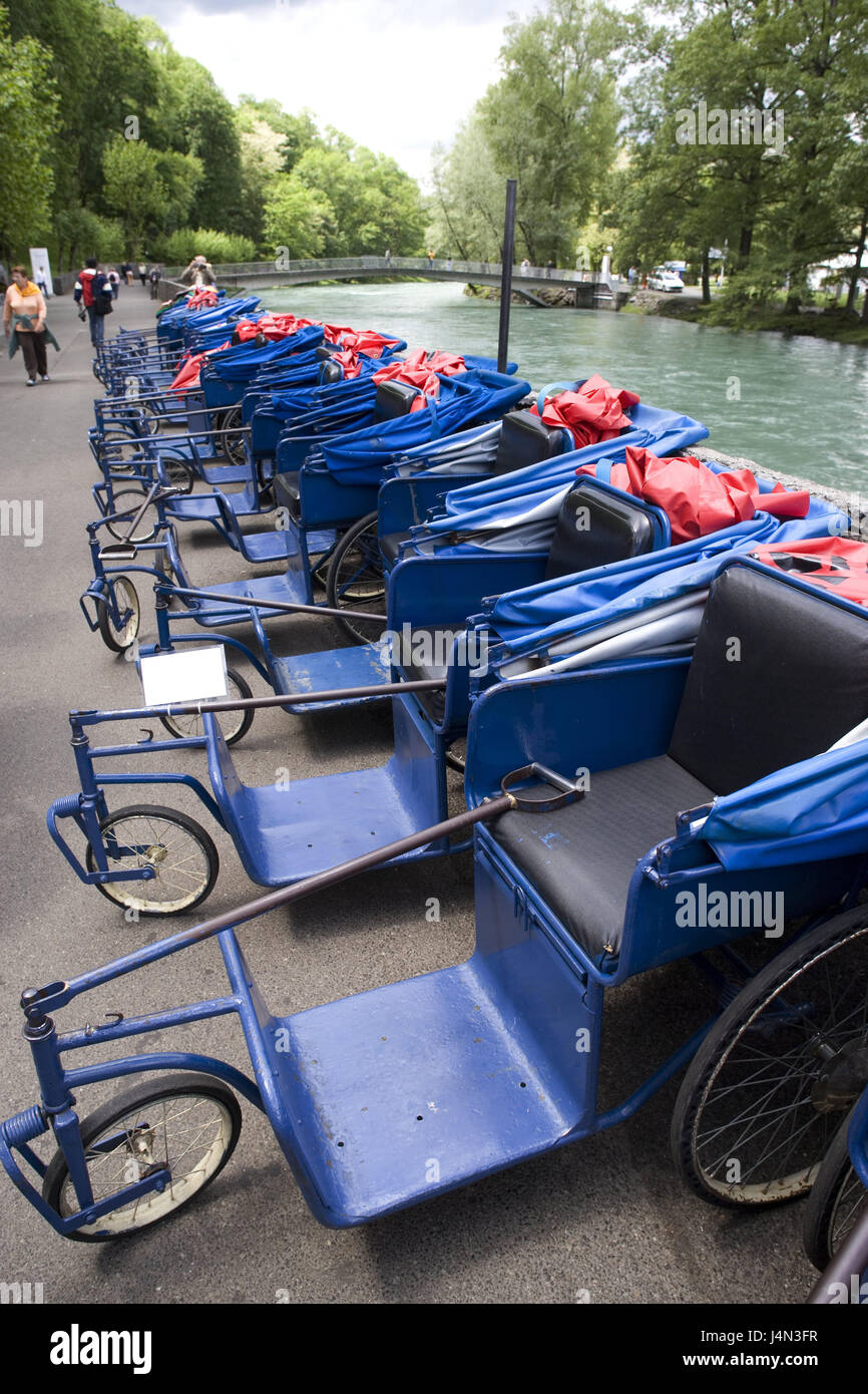 France, Lourdes, flux Gave, promenade, wheel chairs, Hitting-Pyrenees ...