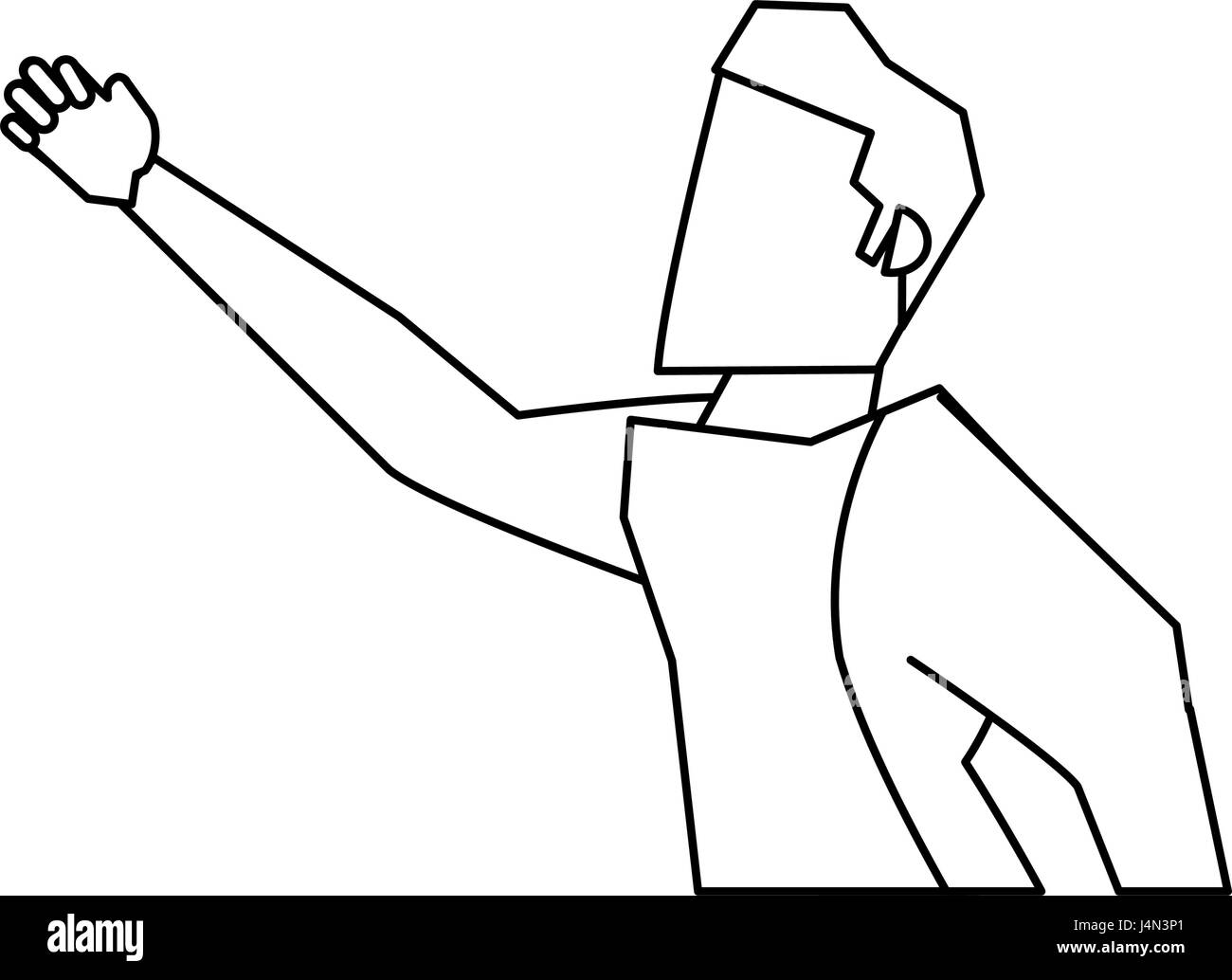 young man stretching arm icon image Stock Vector Image & Art - Alamy