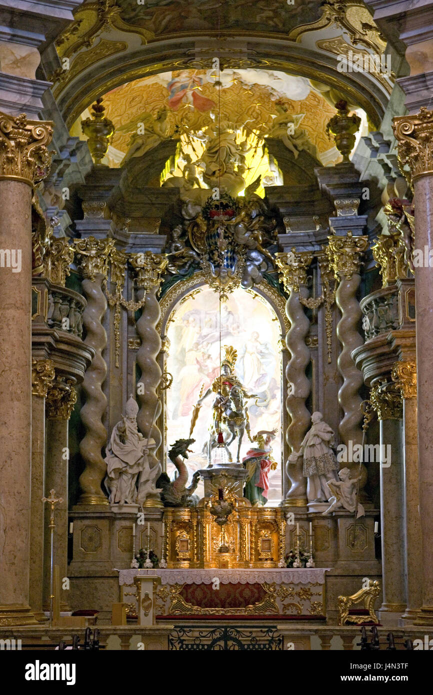 Germany, Lower Bavaria, cloister world castle, church, high altar Stock ...