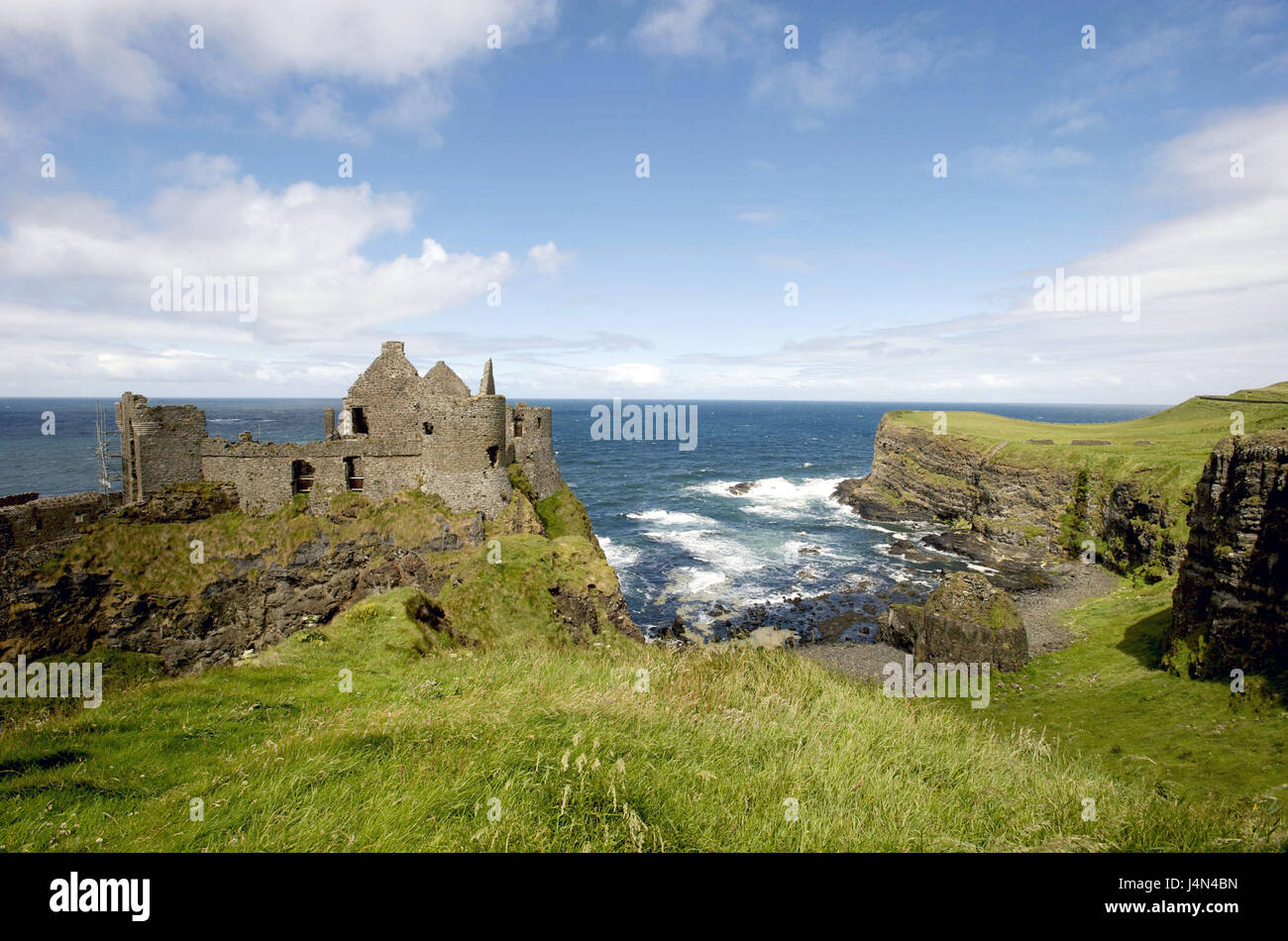 Northern Ireland, Ulster, Derry County, Antrim Coast, Dunluce Castle ...