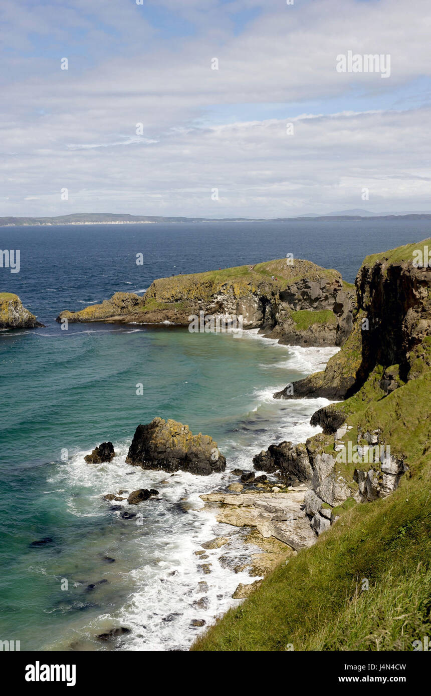 Northern Ireland, Ulster, Derry County, Antrim Coast, coastal scenery ...