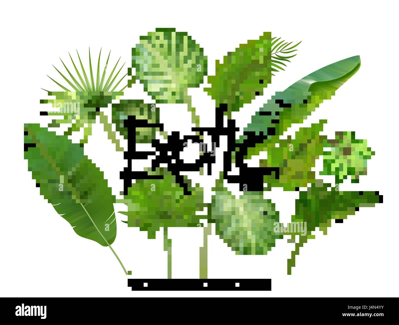 Vector tropical exotic leaves, realistic jungle leaves set isolated on ... Vector tropical exotic leaves, realistic jungle leaves set isolated on ...