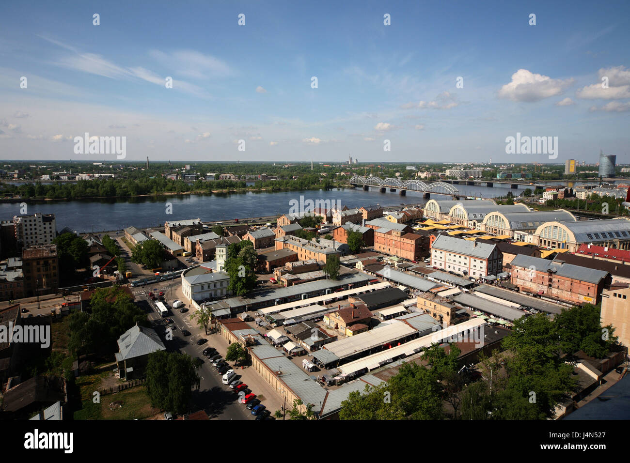 Latvia, Riga, Old Town, covered market, town overview Stock Photo - Alamy