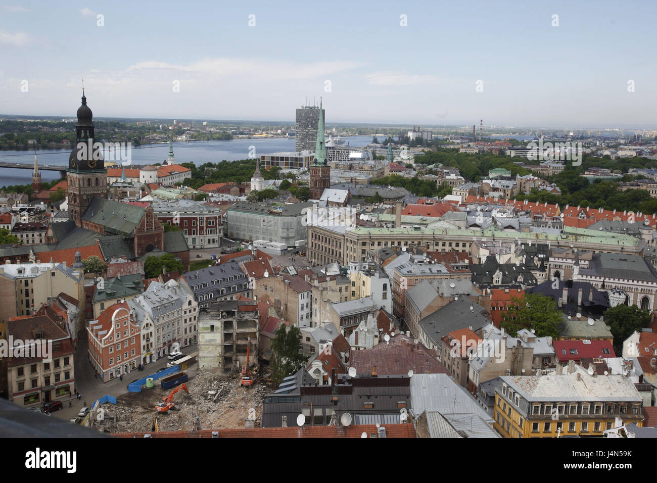 Latvia, Riga, town overview Stock Photo - Alamy