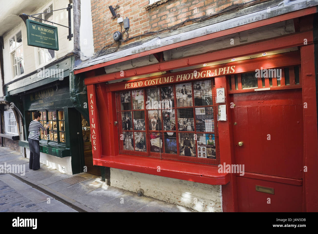 Great Britain, England, Yorkshire, York, Shambles, shopping street ...