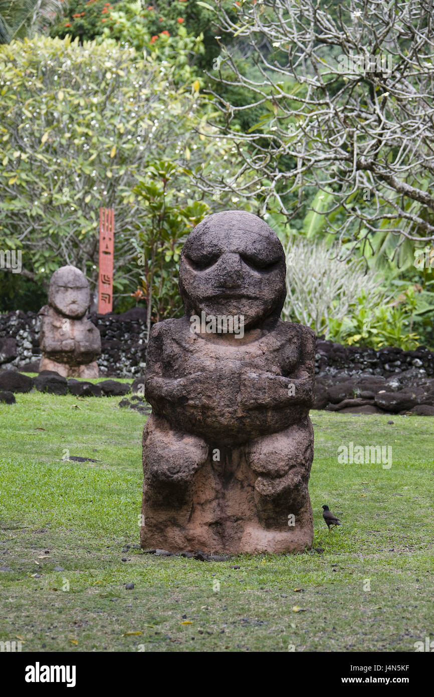 French Polynesia, Tahiti, Tahiti Nui Iceland, Marae Arahurahu, stone ...