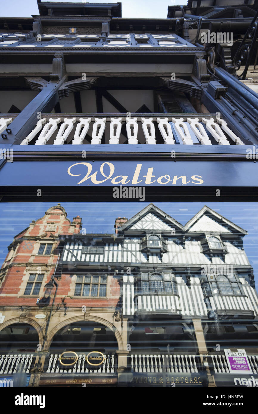 Great Britain, England, Chester, The Rows, shopping street, building ...