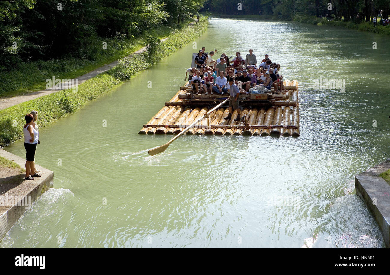 Germany, Upper Bavaria, Munich, the Isar, raft trip, Bavaria, river ...