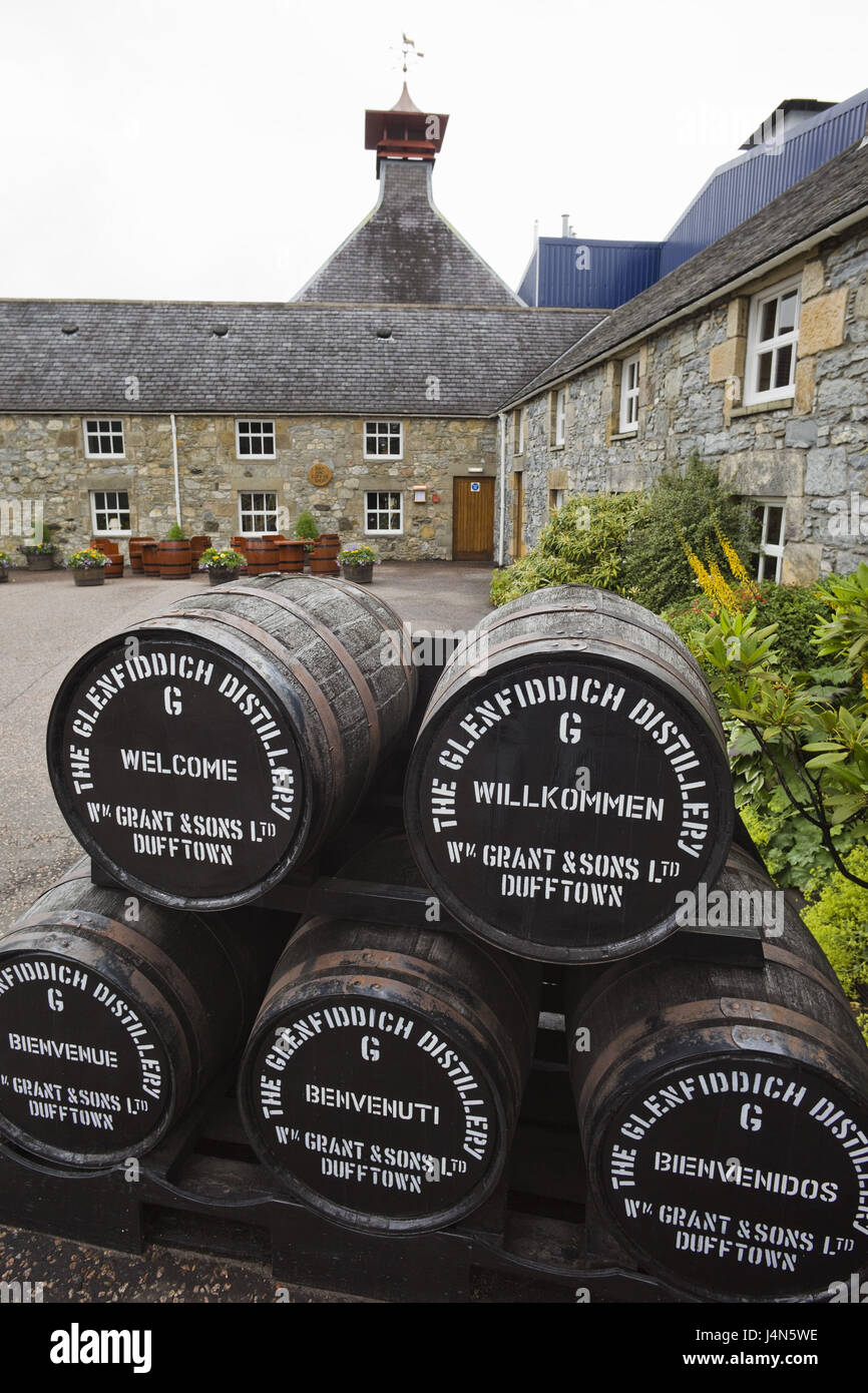 Great Britain, Scotland, Dufftown, Glenfiddich whisky Distillery Stock ...