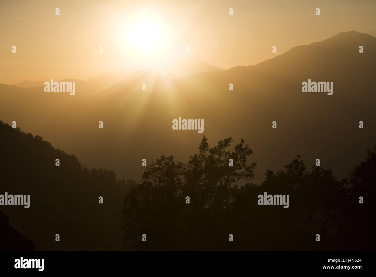 Sundown, mountains, scenery Stock Photo - Alamy