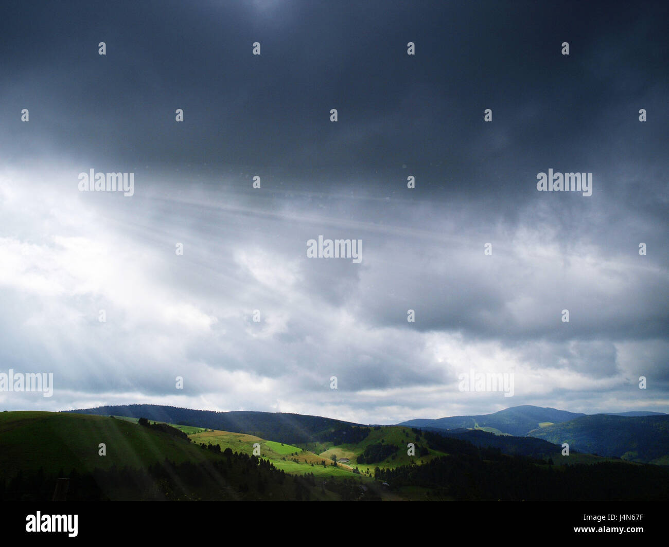 Germany, Black Forest, hill scenery, stormy atmosphere Stock Photo - Alamy