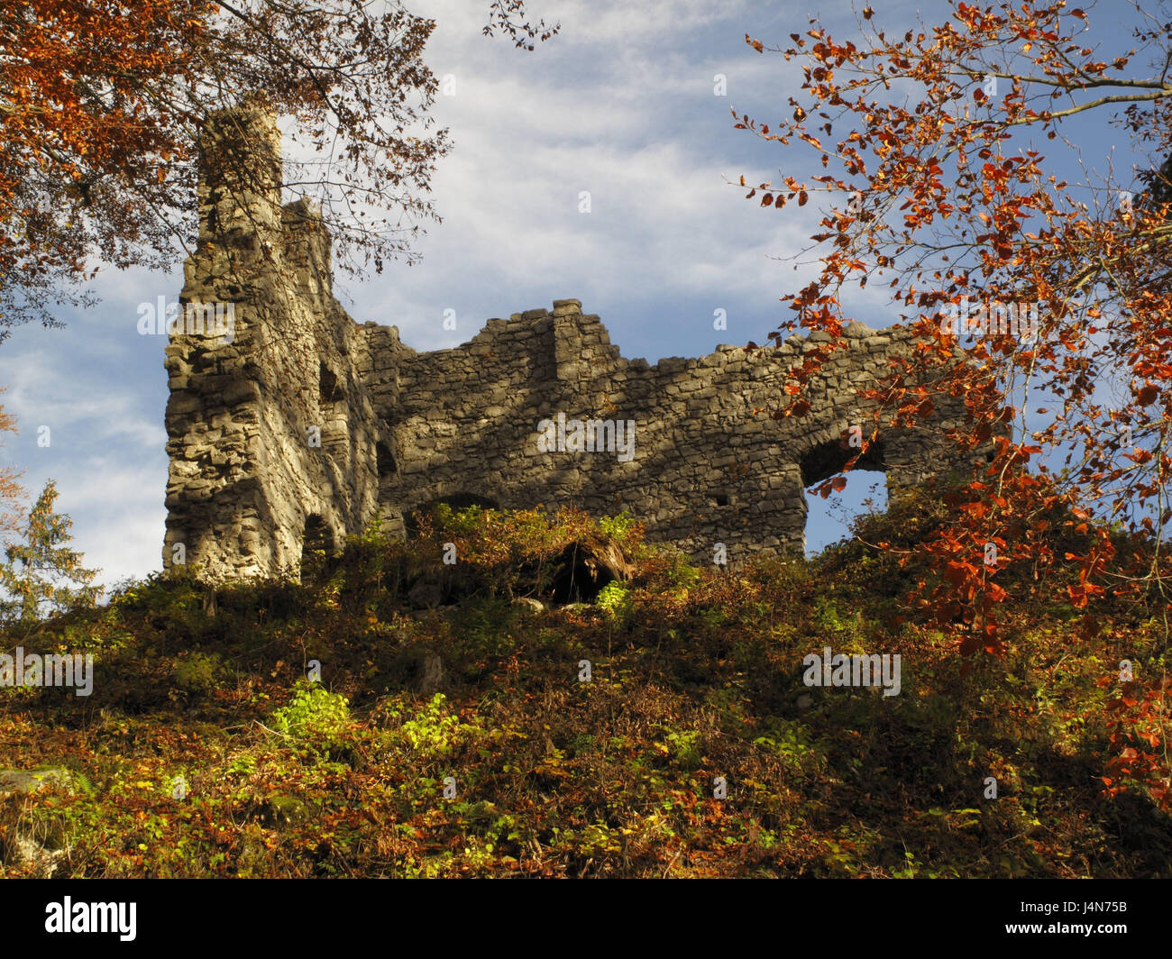Ruin, castle Werdenfels, Garmisch-Partenkirchen, Werdenfelser Land ...