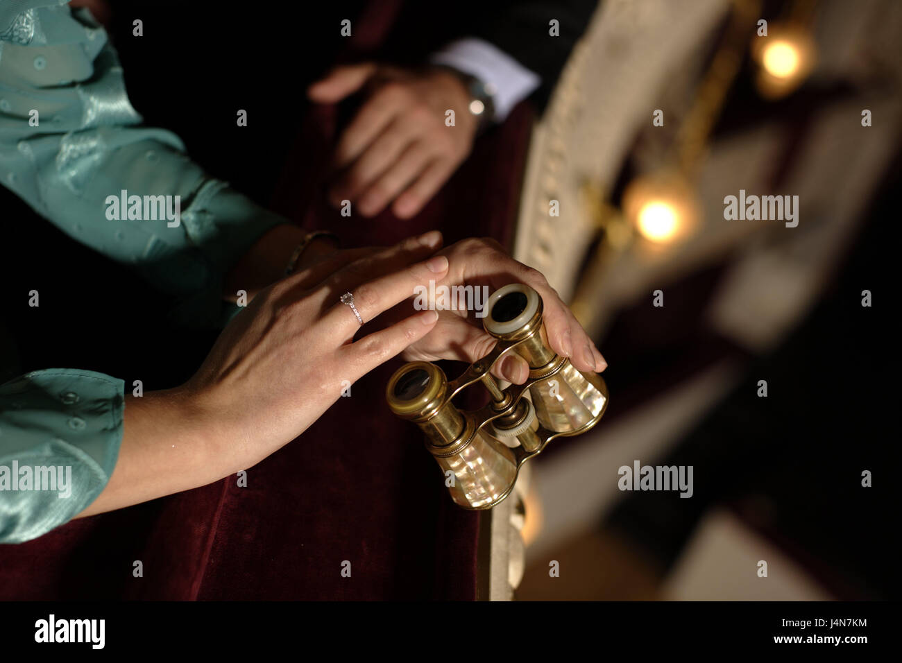 Theatre, box, couple, opera, detail, ring, model released, evening ...