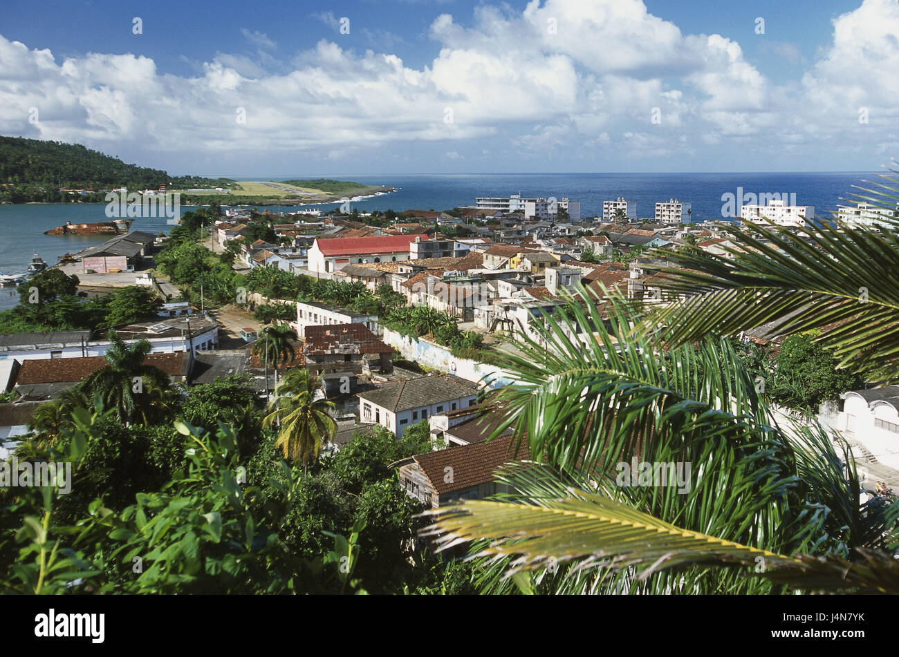 Cuba, Baracoa, local overview, sea view, Central America, coast ...