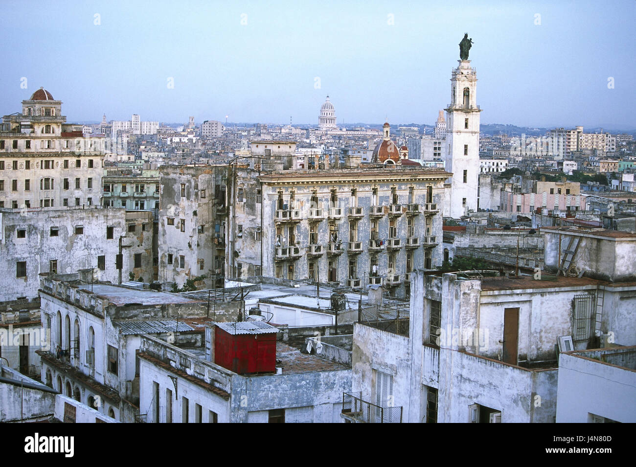 Cuba, Havana, town view, Central America, townscape, La Habana, houses ...
