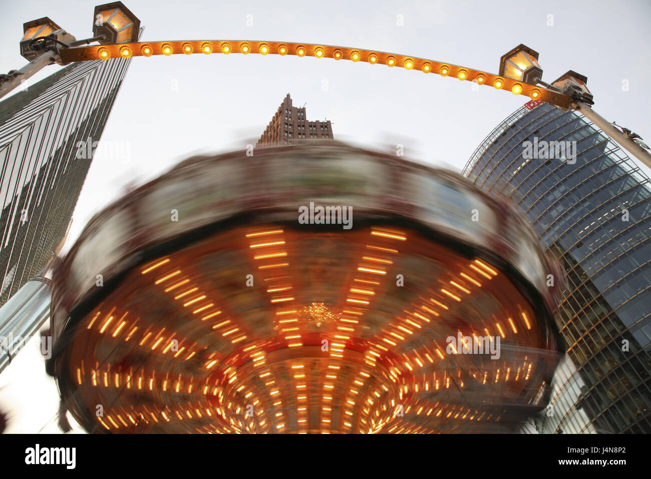 Germany, Berlin, Potsdam square, carousel, high rises, detail Stock ...