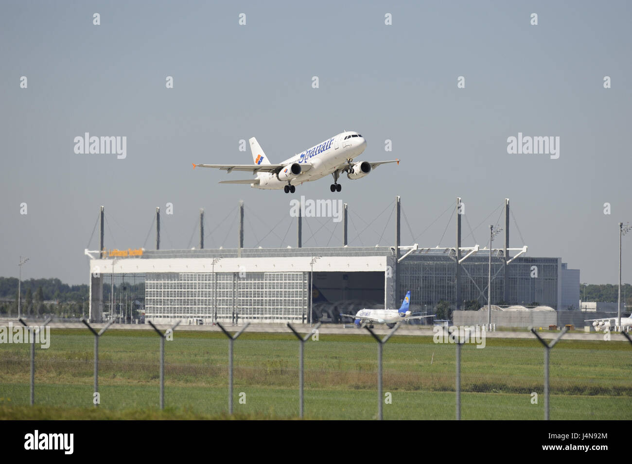 Germany, Bavaria, Munich, airport, airplane, airline, splinter air ...