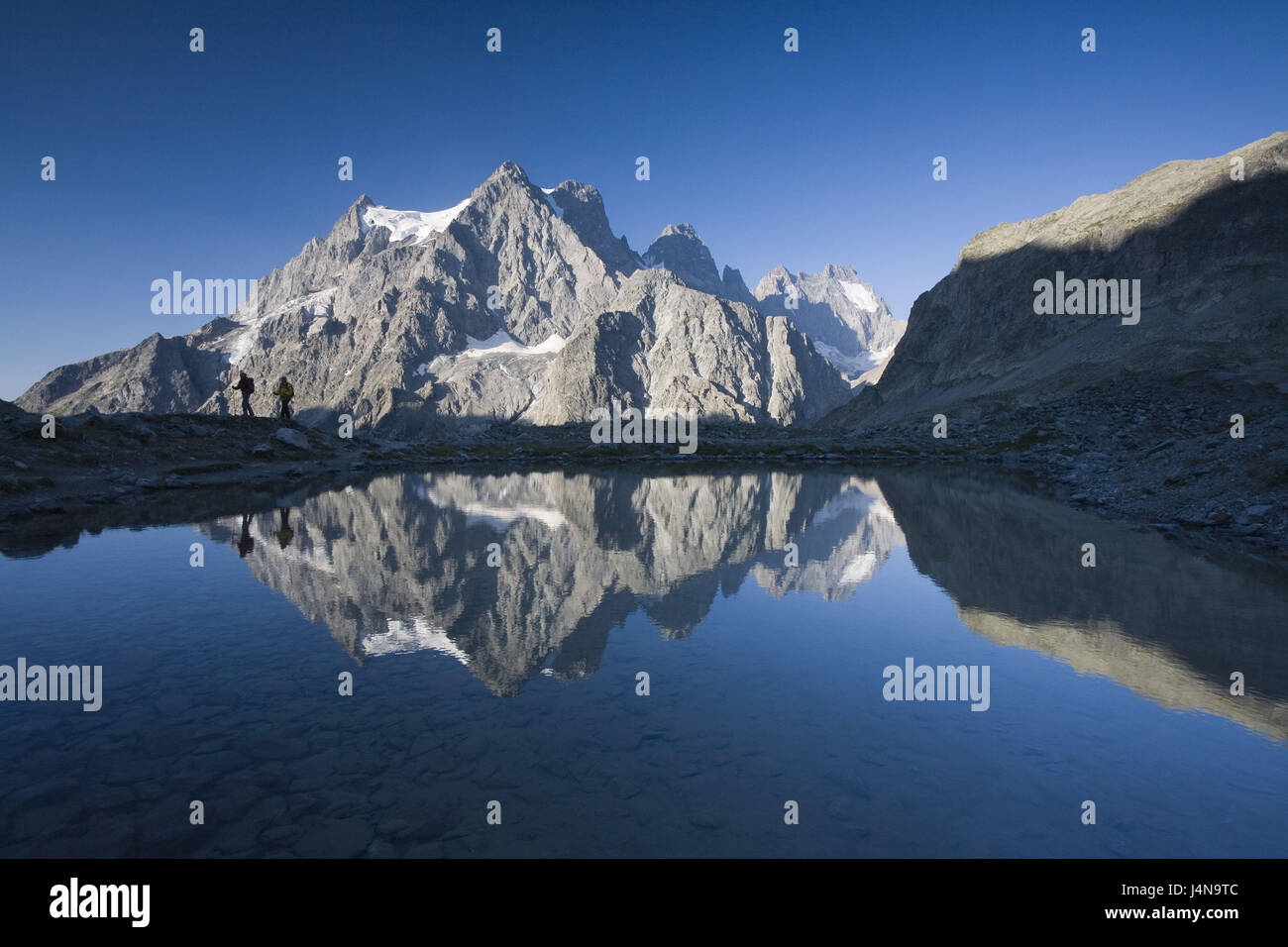 France, Ecrins national park, Pelvoux, mountains, mountain lake ...