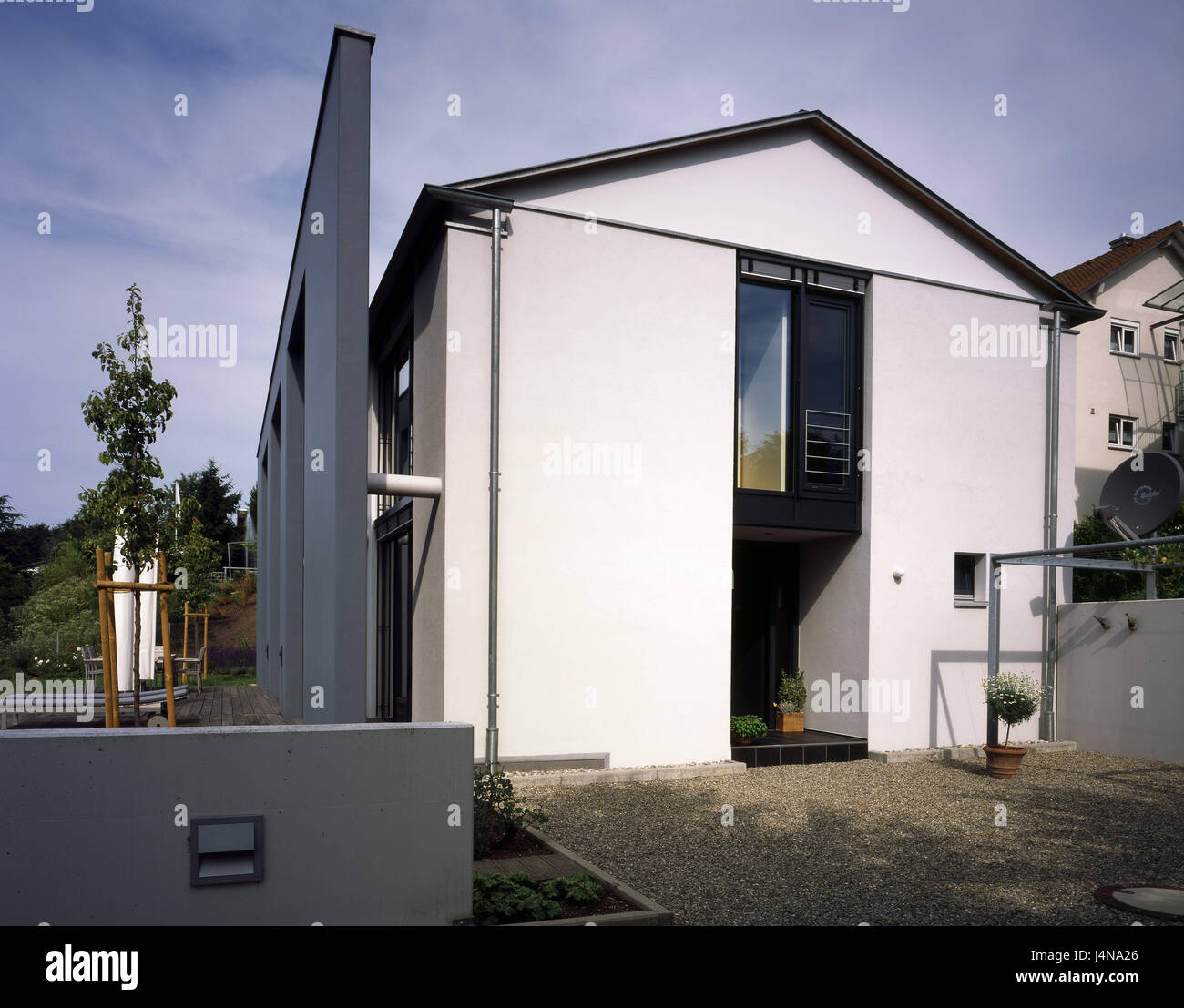 Single-family dwelling, facade, defensive wall, architecture, modern ...