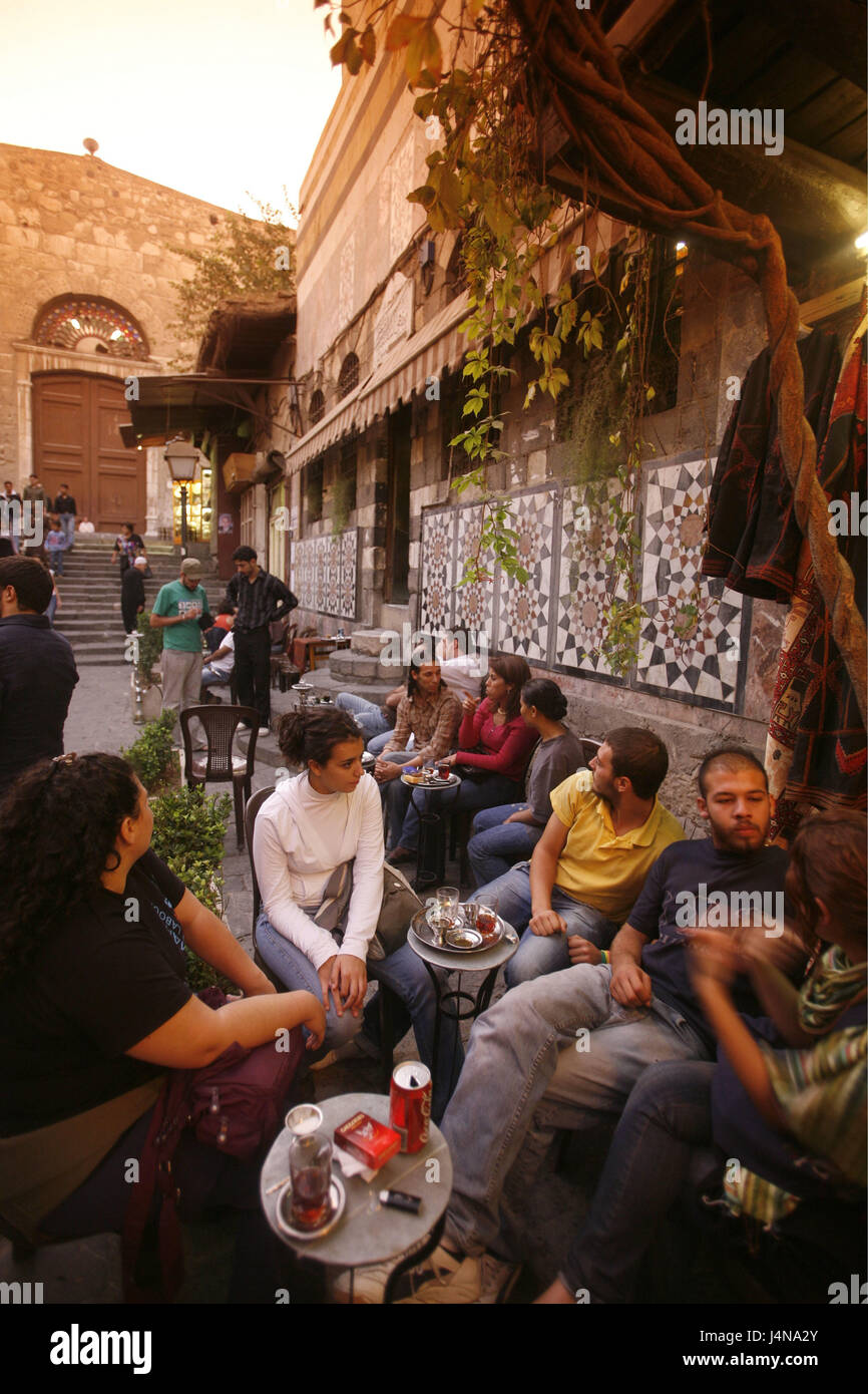 Syria, Damascus, Old Town, Souq, street bar, guests, no model release ...