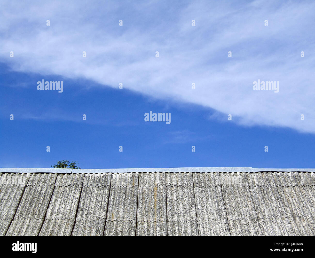 House roof, sky, cloudies, detail, clouds, roof, house, roof disks ...