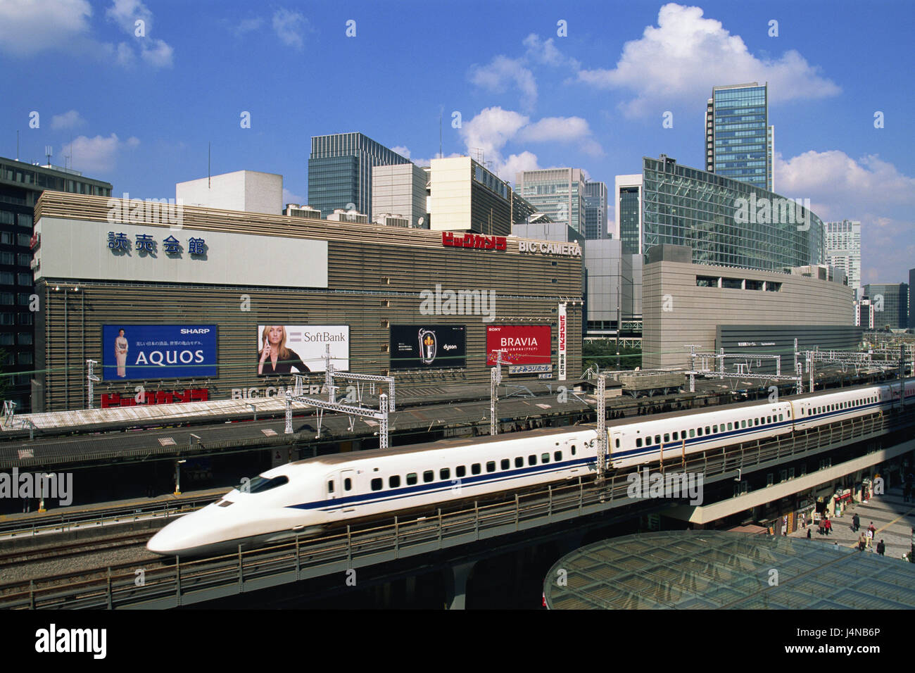 Japan, Honshu, Tokyo, town view, Shinkansen, skyline, Asia, Hibiya ...