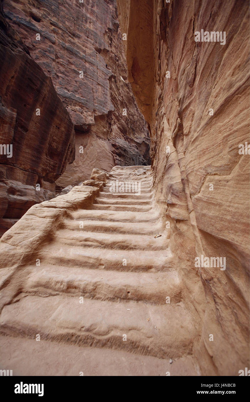 The Middle East, Jordan, Petra, rock, stairs Stock Photo - Alamy