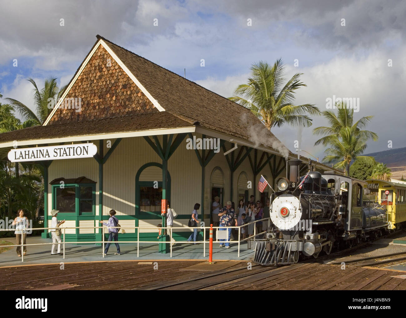 The USA, Hawaii, Maui Iceland, Lahaina, railway station, Sugar Cane ...