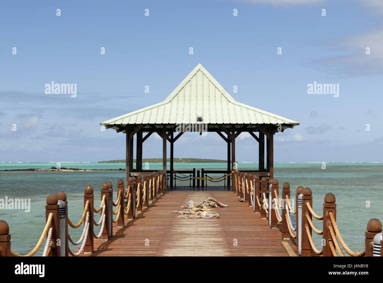 Sea, bathing jetty, Mahebourg, Mauritius Stock Photo - Alamy