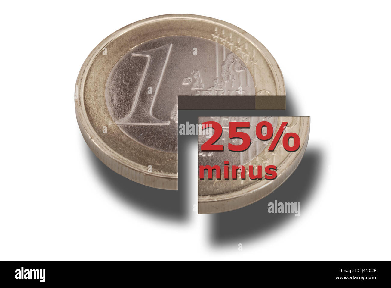 Icon, definitive withholding tax, euro coin, fourth, burst, stroke, '25 ...