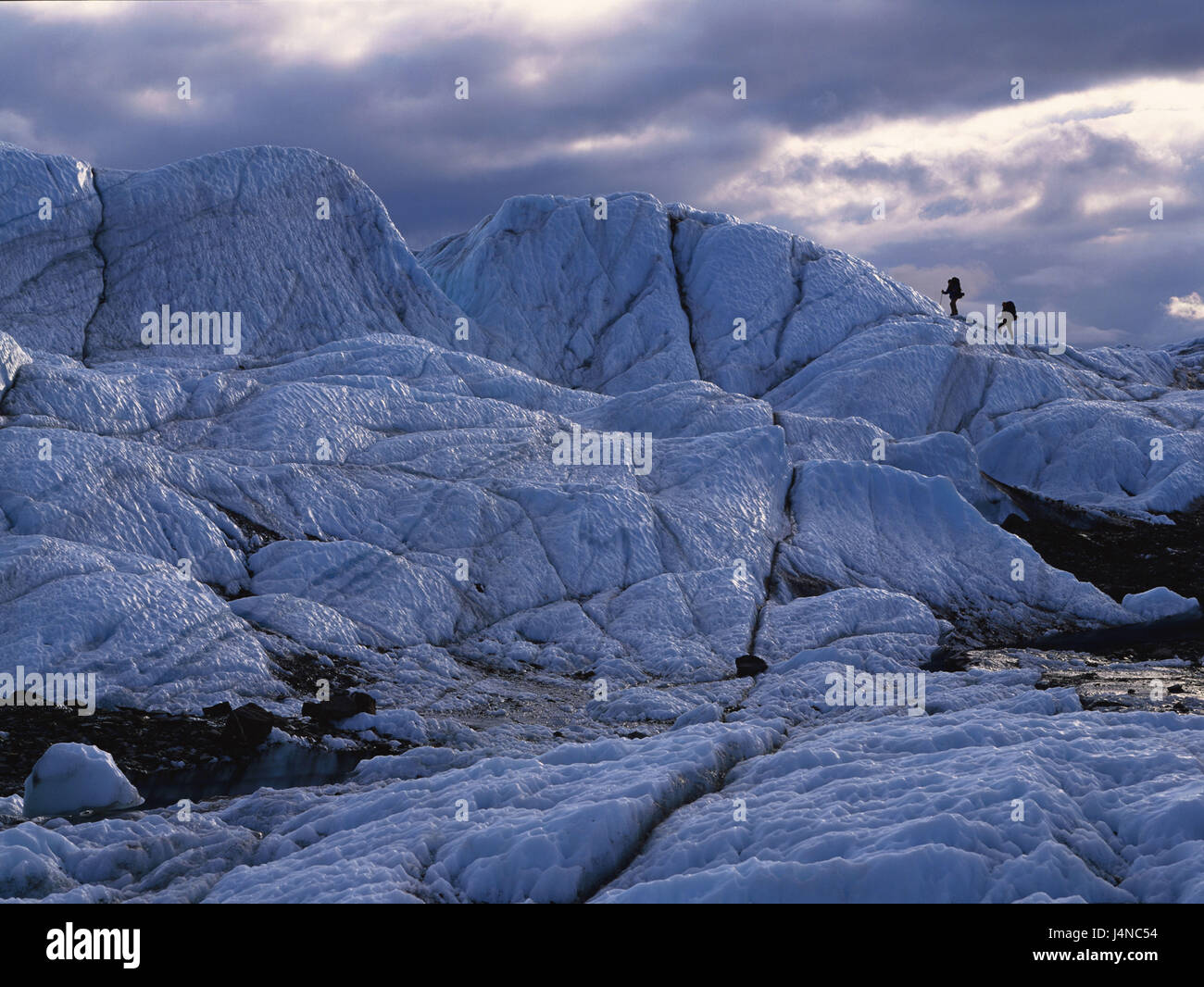 The USA, Alaska, Matanuska glacier, ice, rock, mountaineer, climb ...