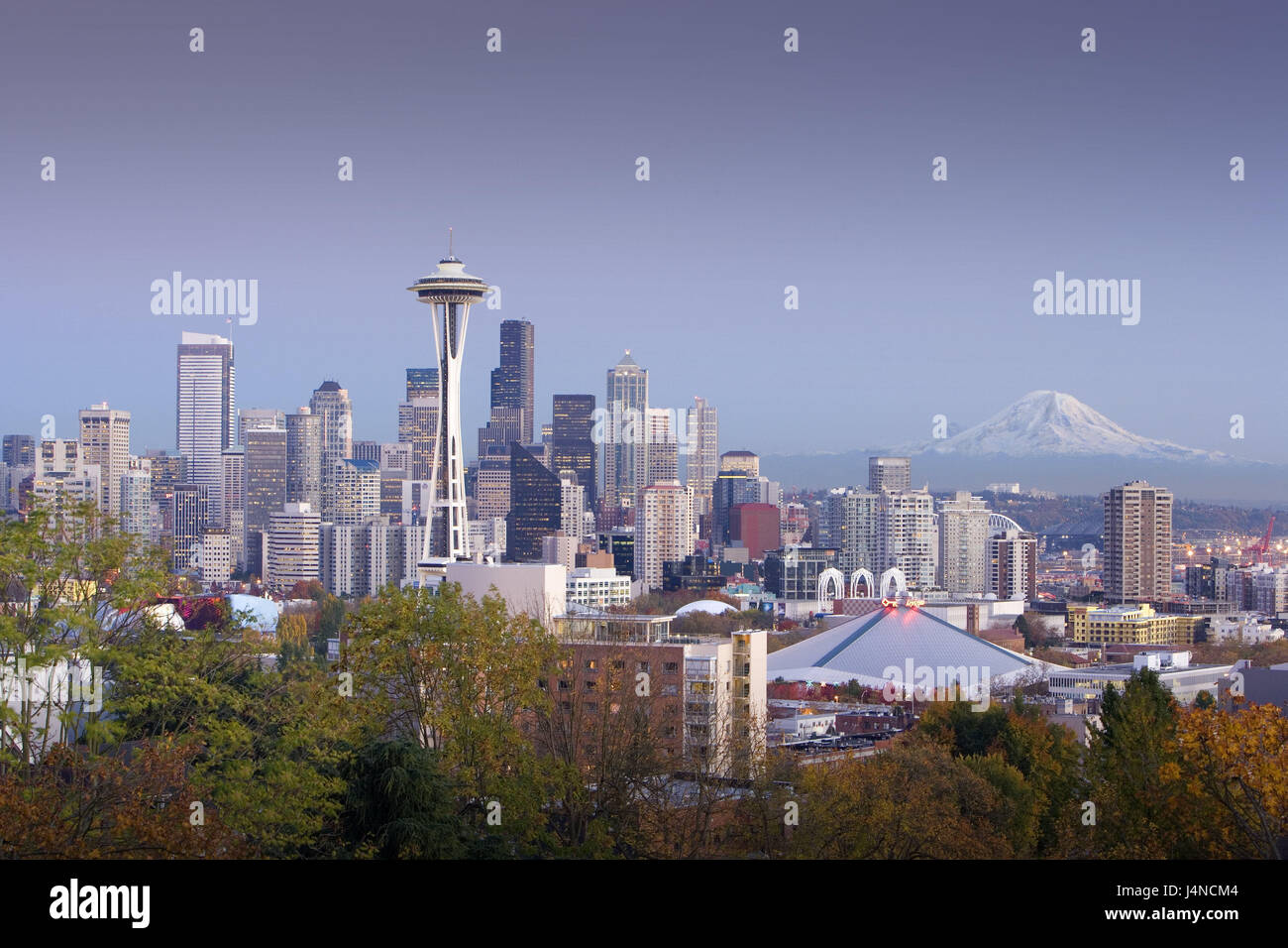 The USA, Seattle, town view, centre of the city, Space Needle, skyline ...