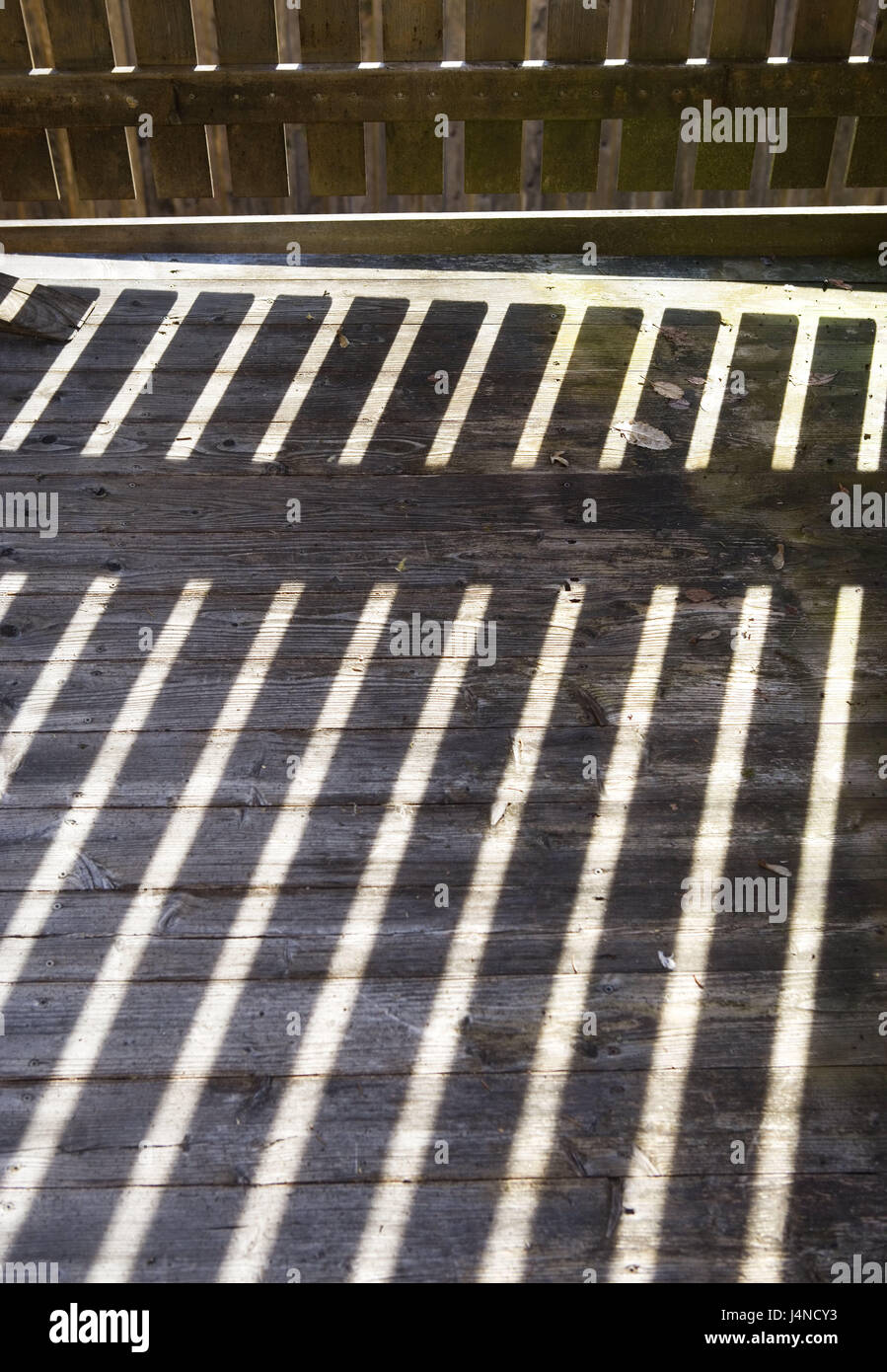 Balcony, wooden boards, sunshine, shade, wooden balcony, detail ...