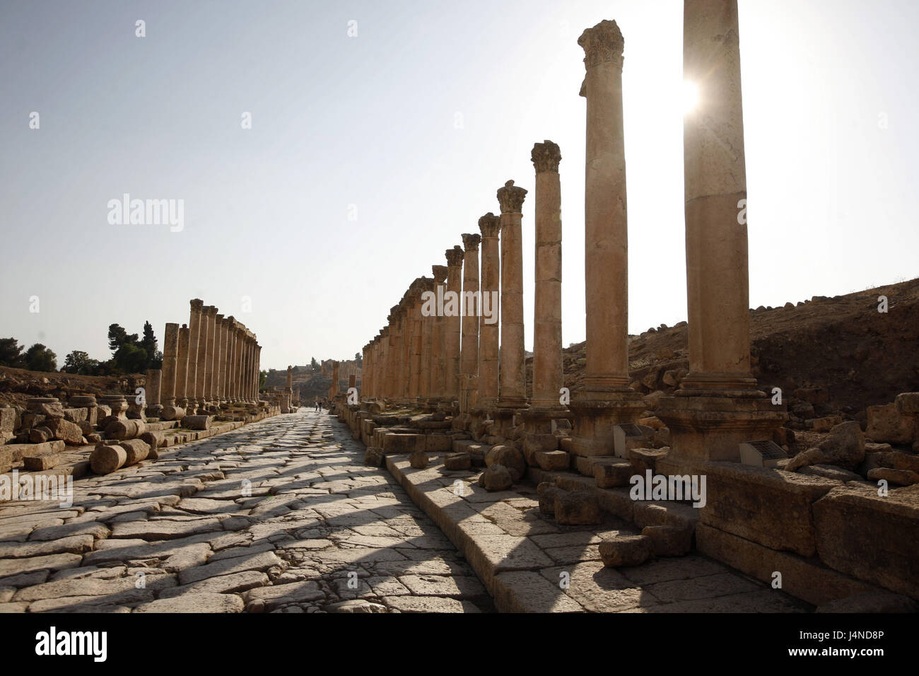 The Middle East, Jordan, Jerash, ruin site, pillars Stock Photo - Alamy