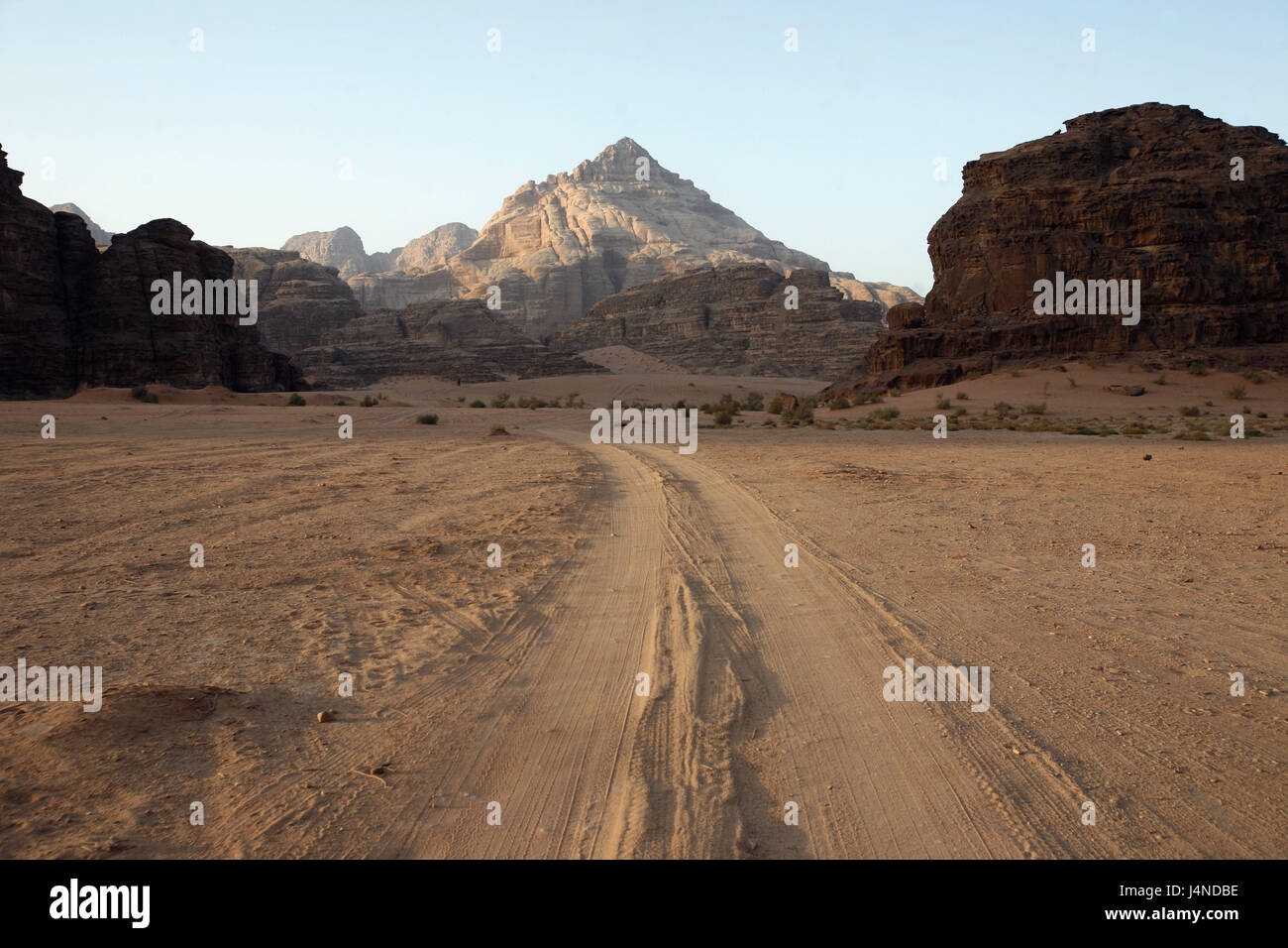 The Middle East, Jordan, wadi rum, scenery, nature, Sand runway Stock ...
