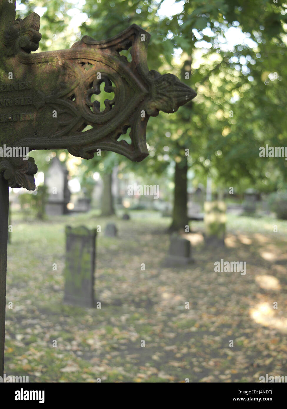 Cemetery, cross, gravestones, medium close-up, detail Stock Photo - Alamy