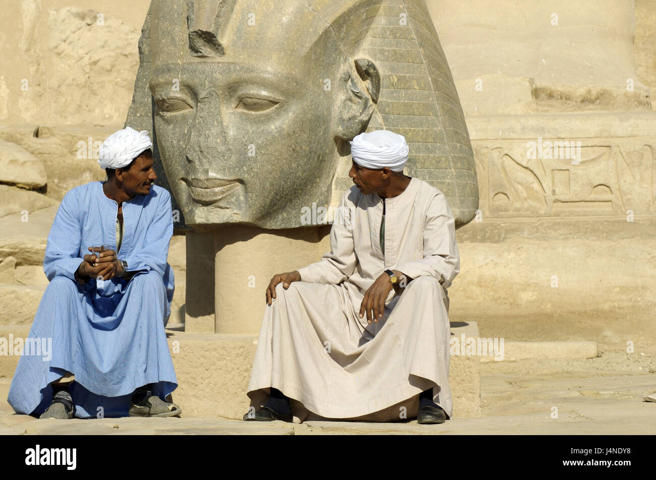 Egypt, Thebes, Ramesseum, statue head, Ramses II Ägypter, entertainment ...