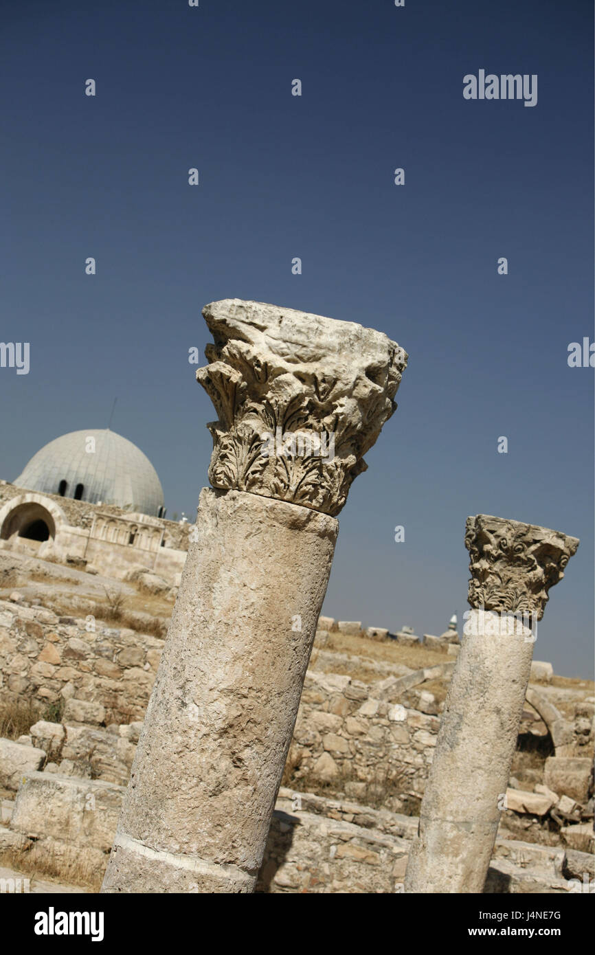 The Middle East, Jordan, Amman, pillars, ruins Stock Photo - Alamy