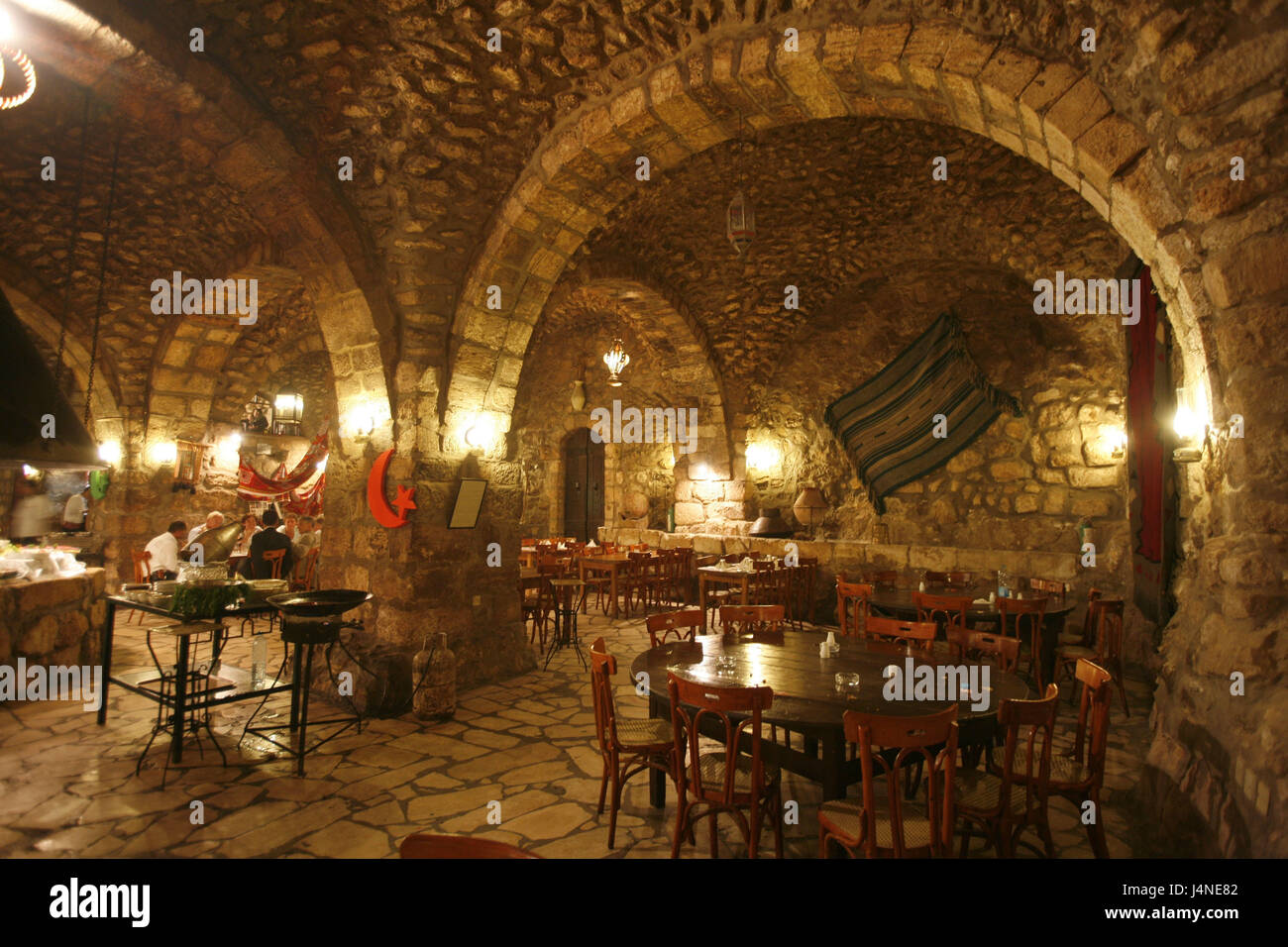 The Middle East, Jordan, Amman, restaurant, interior shot Stock Photo ...