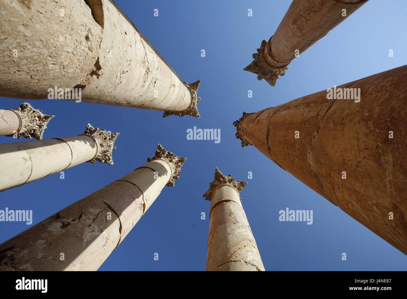 The Middle East, Jordan, Jerash, ruin site, pillars Stock Photo - Alamy