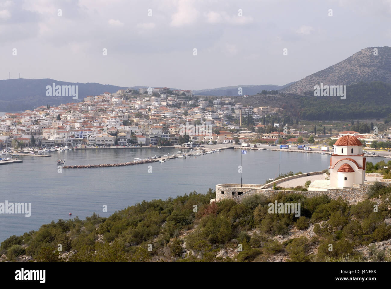 Greece, the Peloponnesus, Ermioni, harbour, overview Stock Photo - Alamy