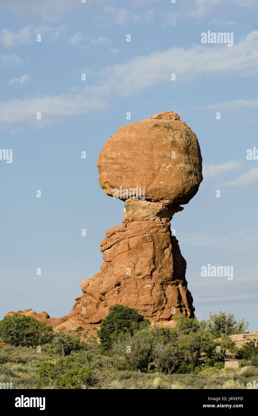 The USA, Utah, Arches national park, Balanced rock Stock Photo - Alamy