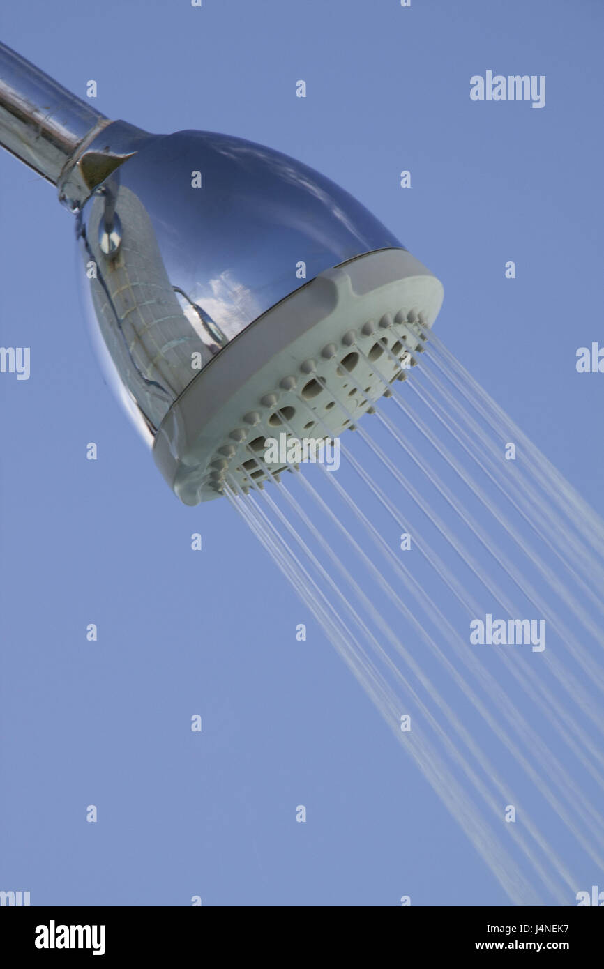 Shower head, jet of water, douche, water waste, water consumption ...